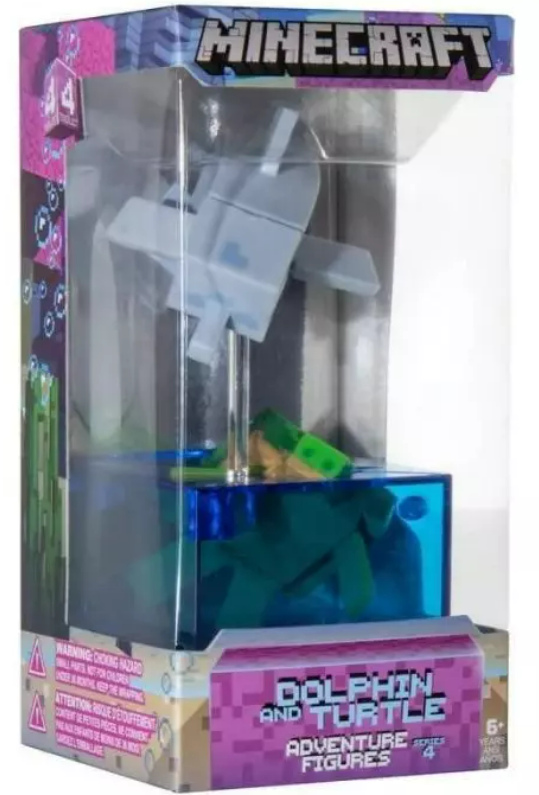 Minecraft Dolphin + Turtle Adventure Figures Series 4 Figuuri - Pelimies